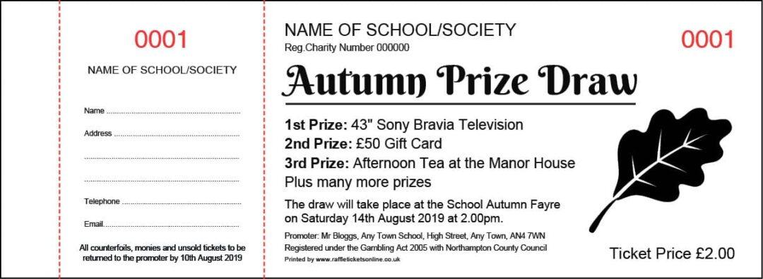 Autumn Raffle Tickets - Raffle Ticket Printers | Raffle Tickets Online
