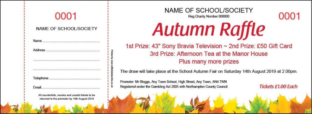 Raffle Tickets – Autumn Leaves Colour – Raffle Tickets Online