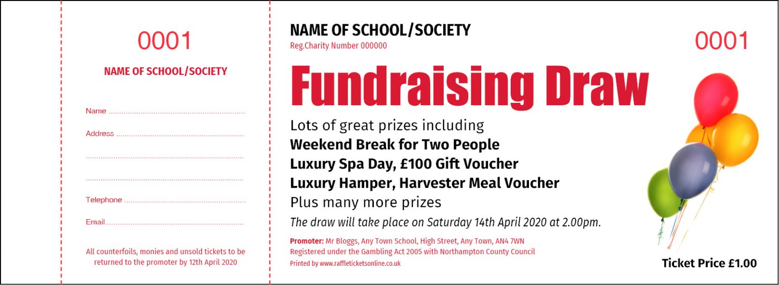 Fundraising Draw Raffle Tickets | Raffle Tickets Online