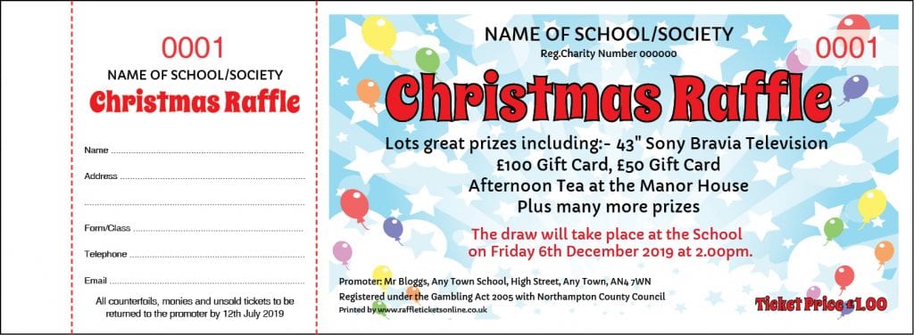 Christmas Raffle Tickets - Free 5 Day Delivery - Raffle Tickets Online