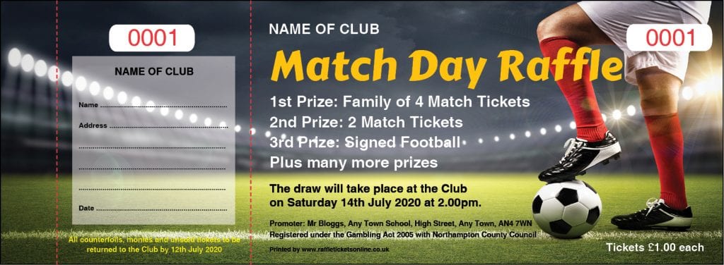 Raffle Tickets – Football Colour – Raffle Tickets Online