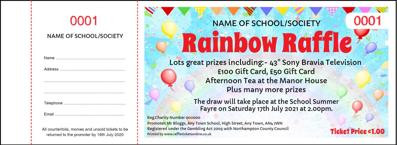 Summer Raffle Tickets - Free 5 Day Delivery - Raffle Ticket Printers UK